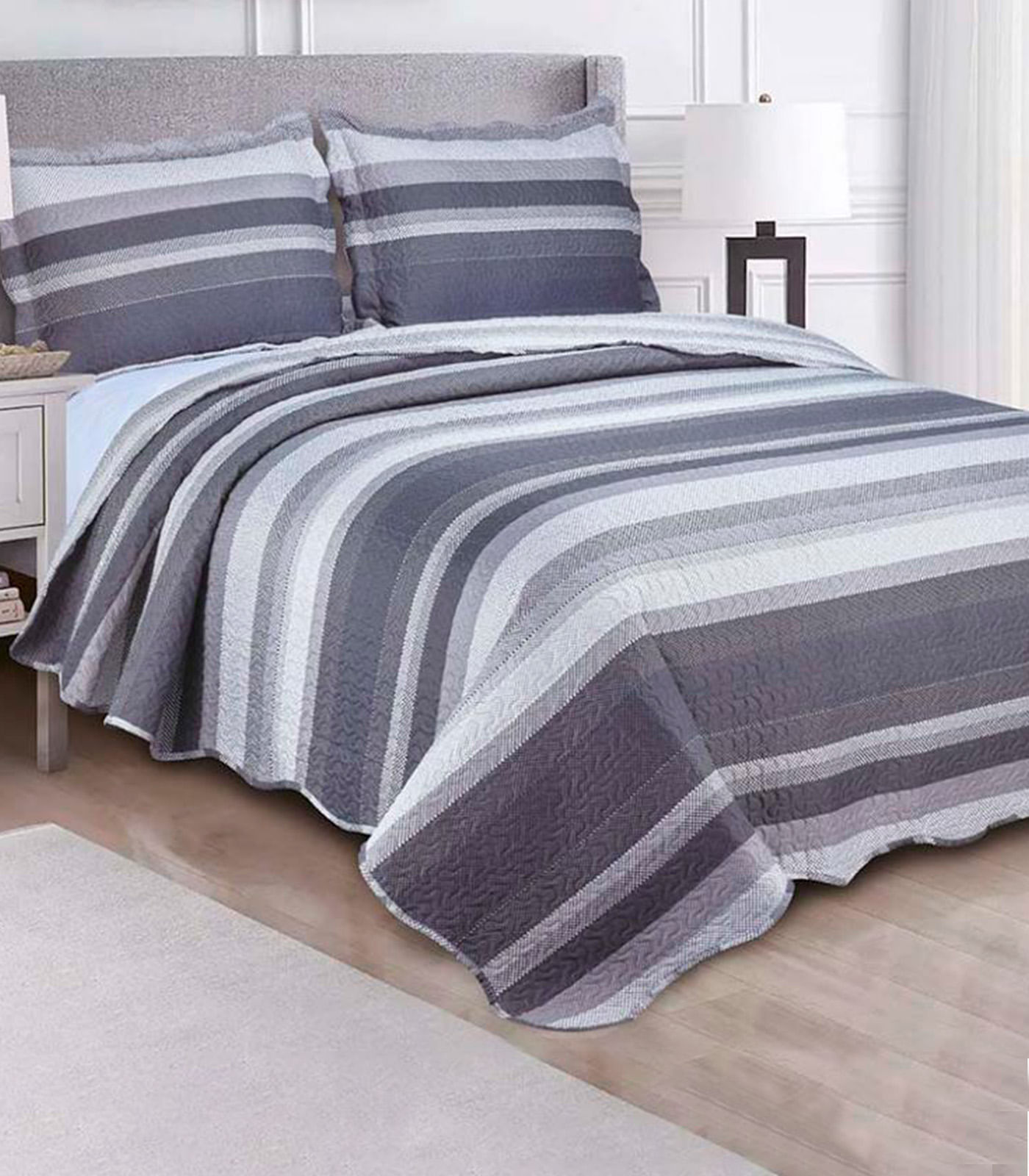 Jogo De Colcha Evolution Patchwork King Camesa Azul | Oscar