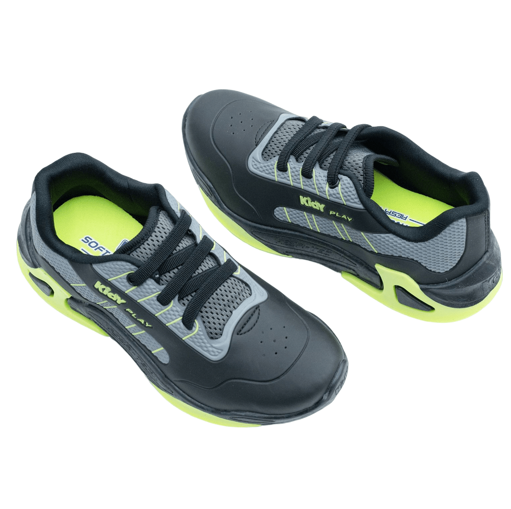 Tênis Kidy Play Respitec Preto e Amarelo Neon Infantil | Oscar