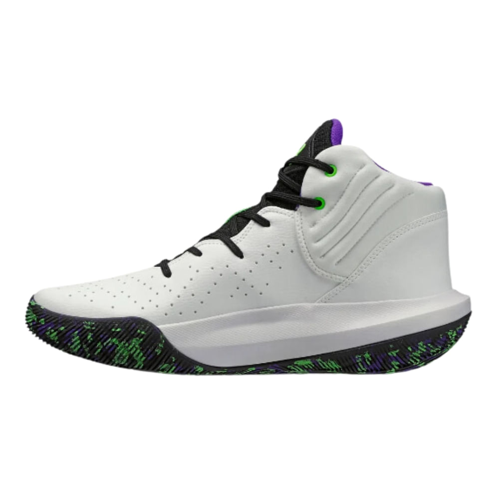 Tênis Under Armour Jet 21 Basquete Branco e Roxo - Masculino