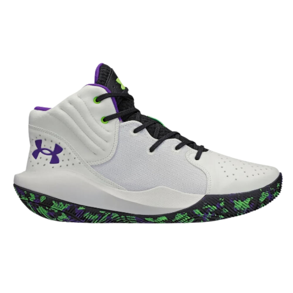 Tênis Under Armour Jet 21 Basquete Branco e Roxo - Masculino