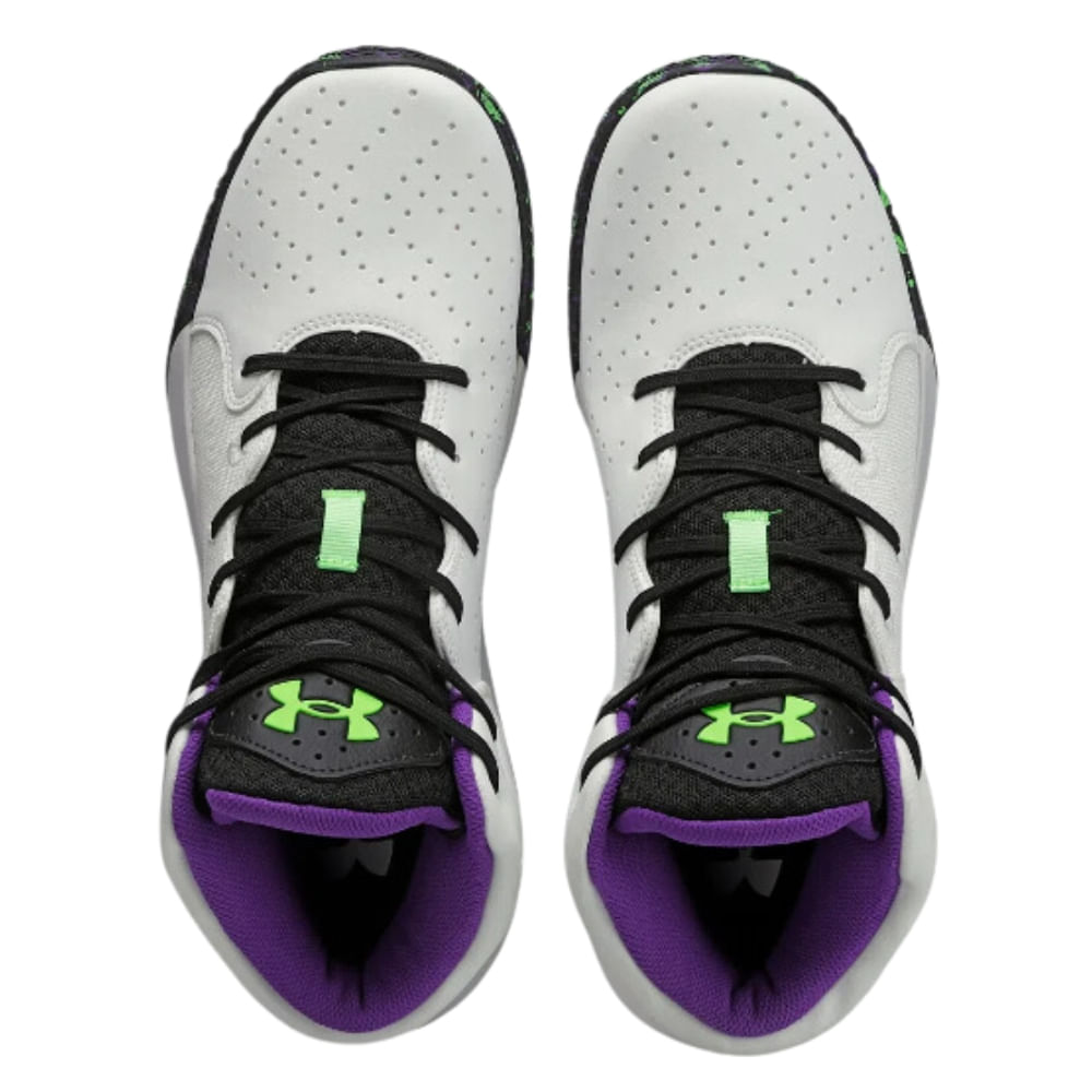 Tênis Under Armour Jet 21 Basquete Branco e Roxo - Masculino| Oscar