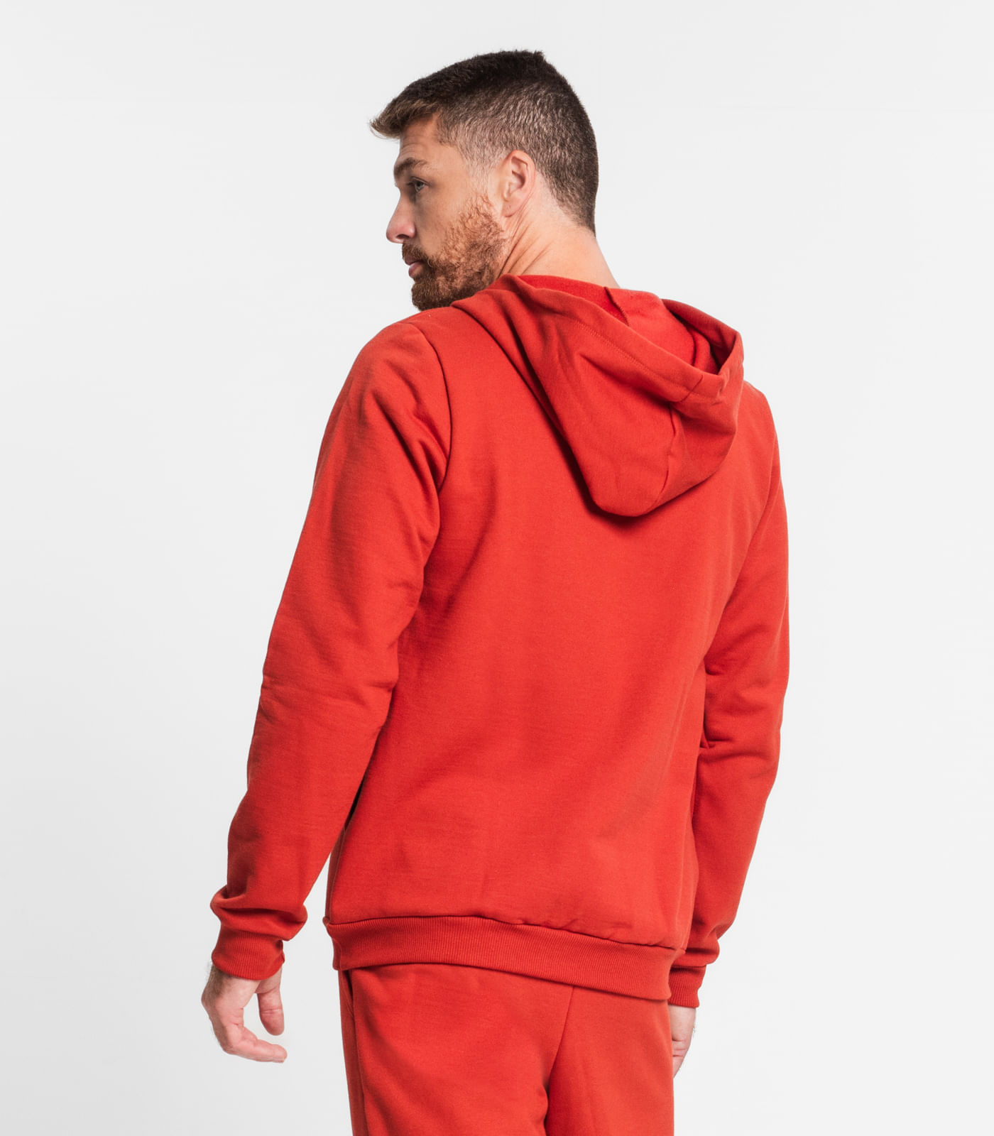 Jaqueta Com Capuz Masculina Em Moletom Rovitex Laranja | Oscar