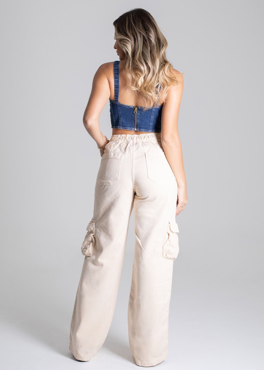 Calça Sarja Sawary Wide Leg - 275485 | Oscar
