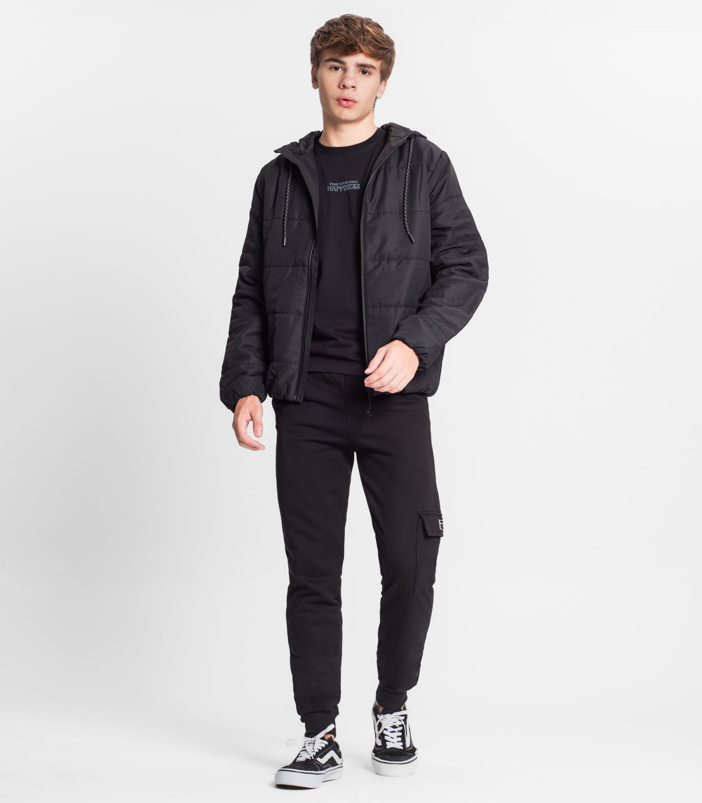 Jaqueta Juvenil Masculina Em Microfibra Minty Preto Oscar